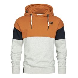 INDICODE JEANS Sweatshirt 'Ziggy' Herren Gr&ouml;&szlig;e L blau / orange / wei&szlig;