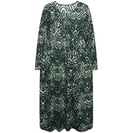 Ulla Popken Kleid Damen Gr&ouml;&szlig;e 42/44 gr&uuml;nmeliert Winterkleid