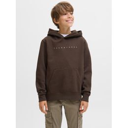 Jack & Jones Jungen Kapuzensweatshirt "JJESTAR JJ SWEAT HOOD NOOS JNR"delicioso, Gr. 140, JACK & JONES JUNIOR, bedruckt, angeraute Sweatware, Obermaterial: 70%
