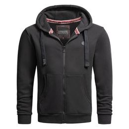 Alessandro Salvarini Zip-Up Hoodie 'Lomborio' male Black size 3XL