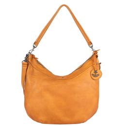 Harbour 2nd Damen Hobo "Amar", gelb, Rindsleder, Taschen, Umh&auml;ngetasche, Damen Schultertasche, Tragetasche mit RV-Vordertasche