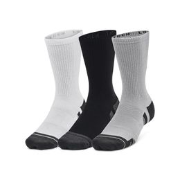 Under Armour Damen Tennissocken "Unisex UA Performance Tech-Crew-Socken im 3er-Pack", Gr. XL, grau, Obermaterial: 98% Polyester, 2% Elasthan, Socken,