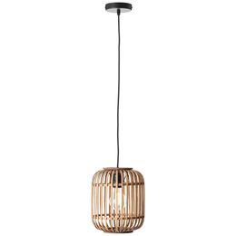 Brilliant Pendelleuchte "Woodrow", 1, &Oslash; 21cm H: 130cm, 1 Stk., braun, Esszimmer, Leuchten, Bambus Lampe im Boho Stil, 130 x 21 cm, E27