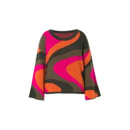Angel of Style Pullover Damen Gr&ouml;&szlig;e XXXL/4XL schilf / dunkelgr&uuml;n / orange / fuchsia