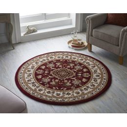Teppich FLAIR RUGS, H:8mm &Oslash;:133cm, rot, Kunstfaser, Wohnzimmer, Teppiche, "Sherborne"