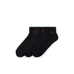 Polo Ralph Lauren Socken 'QUARTER' Herren Gr&ouml;&szlig;e 41/46 rot / schwarz