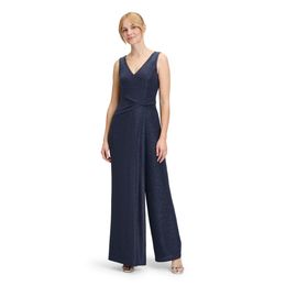 Vera Mont Damen Overall "Damen im Glitzer-Look", blau, Gr. 42, Jersey, Obermaterial: 87% Polyamid, 9% Polyester, 4% Elasthan, Overalls, Nahtf&uuml;hrung