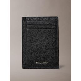 Calvin Klein Damen Kartenetui "FOIL EMBOSS NS ZIP CARD CASE"schwarz, Leder, Strukturmuster, unifarben, Kleinlederwaren, Unisex Minigeldbeutel,