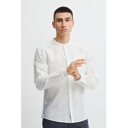 Blend Herren Langarmhemd "BHShirt"snow wei&szlig;, Gr. XXL, unifarben, Web, 70% Baumwolle, 30% Leinen, Hemden, Langarmhemd aus Leinenmix