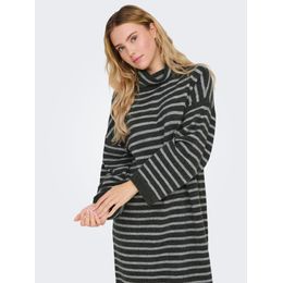 Only Damen Strickkleid "ONLTALIO LS STRIPE ROLLNECK DRESS BF KNT", grau, Gr. S, gestreift, Strick, Obermaterial: 75% Polyacryl, 22% Polyester, 3%