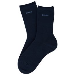 Socken BOSS, Damen, Gr. 35-38, blau (dunkelblau 401), Viskose, elastisch, Socken Socken, mittelhoch, verst&auml;rkte Zehen- und Fersenpartie
