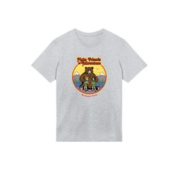 F4NT4STIC T-Shirt 'US National Parks Make Friends At Yellowstone' Herren Gr&ouml;&szlig;e XXXL braun / gelb / graumeliert / rot