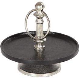 Etagere AMBIENTE HAUS, B:19cm H:17cm T:19cm, silber, Aluminium, Servierplatten, "Etagere 1 Stufe Silber und Schwarz"