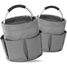 Wenko Falteimer "Modell Universal-Caddy", B:28cm H:26,5cm L:28cm T:28cm &Oslash;:28cmgrau, Eimer, Organizer f&uuml;r Haus & Garten, platzsparend faltbar, mit 6