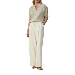 Damen Kurzarmbluse, beige, Gr. 42, s.Oliver BLACK LABEL, unifarben, Obermaterial: 71% Baumwolle, 25% Polyamid, 4% Elasthan, Blusen, mit