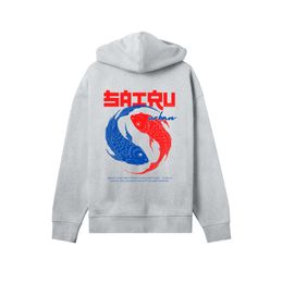 F4NT4STIC Hoodie 'Koi Fish Japan Streetstyle' Damen Gr&ouml;&szlig;e XS blau / grau / orange