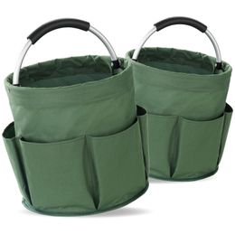 Maximex Falteimer "Modell Universal-Caddy", B:28cm H:26,5cm L:28cm T:28cm &Oslash;:28cmgr&uuml;n, Eimer, Organizer f&uuml;r Haus & Garten, platzsparend faltbar, mit 6