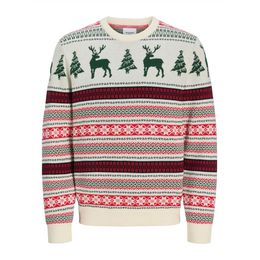 Jack & Jones JACK & JONES Pullover 'XMAS NOEL' Herren Gr&ouml;&szlig;e M tanne / pastellgr&uuml;n / blutrot / offwhite