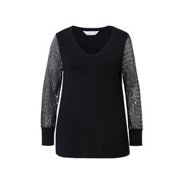 MIAMODA Shirt Damen Gr&ouml;&szlig;e 4XL silbergrau / schwarz