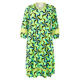 Yoek Kleid Damen Gr&ouml;&szlig;e 56/58 marine / limette / jade Winterkleid