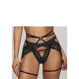 Lascana Damen Strapsg&uuml;rtel, Gr. 40, schwarz, Spitze, Obermaterial: 88% Polyamid, 12% Elasthan, Strumpfhalter, aus edler, dezent transparenter Spitze