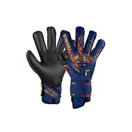 Reusch Torwarthandschuh 'Attrakt Duo Evolution' Herren Gr&ouml;&szlig;e S/M dunkelblau / gold / dunkelorange / schwarz
