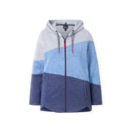 Ulla Popken Zip-Up Hoodie female Blue, Grey size 42-44