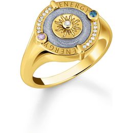 Thomas Sabo Ring Damen Gr&ouml;&szlig;e 58 blau / gold / helllila / silber / transparent