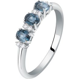 Christ Ring Damen Gr&ouml;&szlig;e 50 blau / silber / wei&szlig;