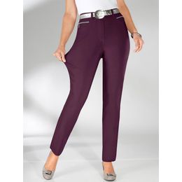 Thermohose Stehmann, Damen, Gr. 235, Extrakurzgr&ouml;&szlig;en, rot (bordeaux), 76% Viskose, 21% Polyamid, 3% Elasthan, unifarben, lang, Hosen Gerade Hose Thermohose