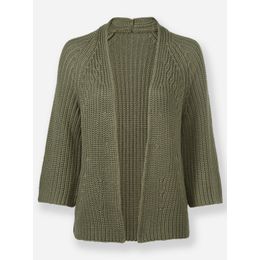 Heine Damen Cardigan in offener Form khaki, Gr&ouml;&szlig;e 38
