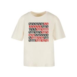 F4NT4STIC T-Shirt 'I love you 01001001 Binary Code Valentinstag' Damen Gr&ouml;&szlig;e XS sand / rot / schwarz