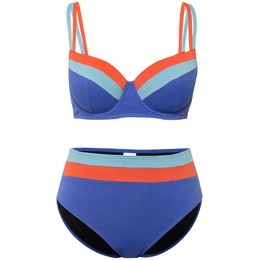 Ulla Popken Bikini Damen Gr&ouml;&szlig;e 4XL blau / orange