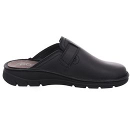 Rohde Herren Pantoffel "OTRANTO", Gr. 41schwarz, Leder, Schuhe, Hauschuh, Pantoffel, Homeslipper, Clog mit Schnallenverschluss