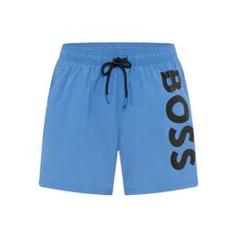 Badeshorts BOSS "Octopus", Herren, Gr. L, N-Gr, bright blau 436, Web, Obermaterial: 100% Polyamid, Badehosen Badeshorts, Mit BOSS Logoschriftzug, elastischer Taillenbund mit Kordel
