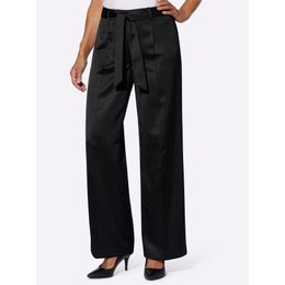 B&uuml;gelfaltenhose Lady, Damen, Gr. 36, Normalgr&ouml;&szlig;en, schwarz, 64% Viskose, 36% Polyester, unifarben, lang, Hosen