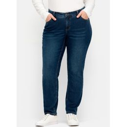 sheego Damen Stretch-Jeans, blau, Gr. 50, unifarben, 99% Baumwolle, 1% Elasthan, Jeans