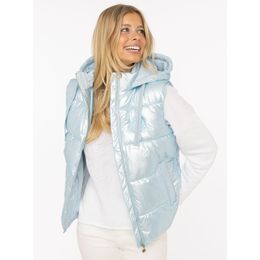 Zwillingsherz Damen Steppweste ""Zwillingsherz""hellblau, Gr. M, Glitzerstreifen, gl&auml;nzend, unifarben, Web, Obermaterial: 100% Nylon, Westen,