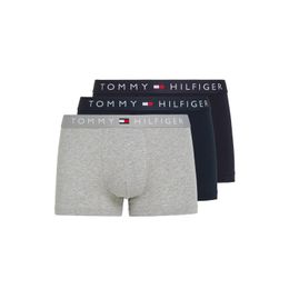 Trunk "3P TRUNK WB", Herren, Gr. M (50), 3 Stk., blau (des sky, grau htr, des sky), Jersey, Obermaterial: 95% Baumwolle, 5% Elasthan, Tommy Hilfiger Underwear, unifarben, k&ouml;rpernah, Unterhosen, mit Logobund