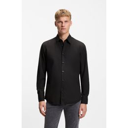 Langarmhemd BOSS Orange "Relegant", Herren, Gr. 3XL, N-Gr, schwarz001, Web, Obermaterial: 100% Baumwolle, regular fit, hoch geschlossener Ausschnitt, eingesetzt 2-Knopf-Manschette mit Kn&ouml;pfen, Hemden, mit BOSS Stickerei
