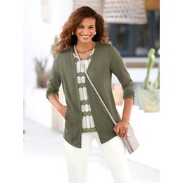 Casual Looks Damen Shirtjacke "Shirtjacke", gr&uuml;n, Gr. 40, unifarben, 50% Baumwolle, 50% Modal, Shirts