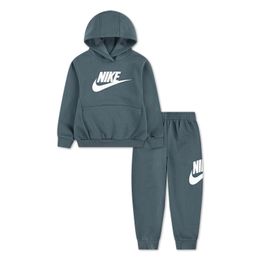 Jogginganzug Nike Sportswear "NKN CLUB FLEECE SET", Jungen, Gr. 98 (3), mineral slate, Sweatware, Obermaterial: 60% Baumwolle, 40% Polyester, Sportanz&uuml;ge Jogginganzug, mit Kapuze, mit elastischem Bund und gerippten B&uuml;ndchen