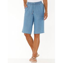 Jeansbermudas Classic Basics, Damen, Gr. 38, Normalgr&ouml;&szlig;en, blau (blau, bleached), 100% Baumwolle, unifarben, knielang, Jeans