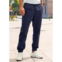 Jogger Pants John Devin "Jogg Pants", Herren, Gr. S (44/46), N-Gr, blau (graublau), Web, Obermaterial: 97% Baumwolle, 3% Elasthan, unifarben, bequem lang, Hosen, aus elastischer Baumwoll-Qualit&auml;t