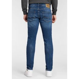 Replay Herren Slim-fit-Jeans "MICKYM"dunkelblau, Gr. 33, Denim/Jeans, Obermaterial: 99% Baumwolle, 1% Elasthan, Jeans, Tapered, 5-Pocket-Stil