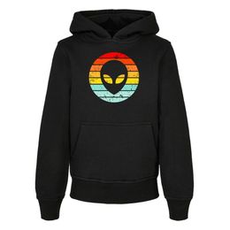 F4NT4STIC Sweatshirt 'Alien Head Retro Sunset Cutout' Jungen Gr&ouml;&szlig;e 146/152 aqua / gelb / rot / schwarz