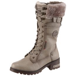 Mustang Shoes Damen Winterstiefel "Haukea", Gr. 39beige, Lederimitat, Textil, used, Schuhe, Snowboots, Winterstiefel mit TEX-Membrane