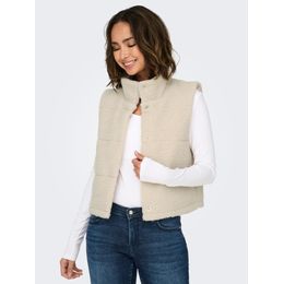 Only Damen Anzugweste "ONLSANDRA TEDDY WAISTCOAT LIFE OTW NOOS"pumice stone, Gr. XL, unifarben, Obermaterial: 100% Polyester, Westen