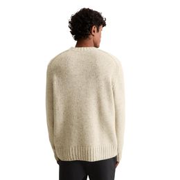 Marc O'Polo Herren Rundhalspullover, beige, Gr. L, MARC O'POLO DENIM, Strick, Obermaterial: 70% Schurwolle, 30% Polyamid, Pullover, relaxed fit, aus weichem