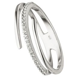 Jobo Damen Silberring "Spiral-Ring mit 26 Zirkonia", 54, Silber 925 (Sterlingsilber), silber, Silber 925 (Sterlingsilber), Fingerringe, 925 Silber